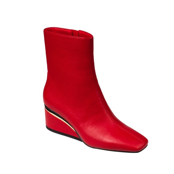 Ninety Union | Shoes | Stylish Vintage Womens Red Leather Wedge Ankle ...